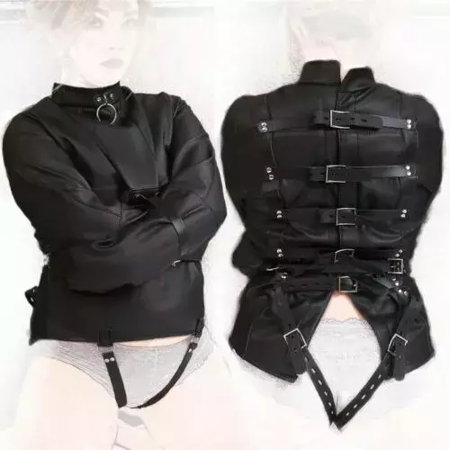 Asylum Straight Jacket Body Harness Armbinder Costume Straitjacket ...