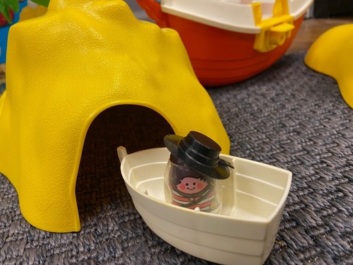 Vintage Weebles Treasure Island Pirate Ship in Box Romper Room 1975 ...