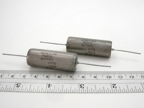 .1uF 1000V K40Y-9 Russian PIO capacitor pair - tested, matched to 1% ...