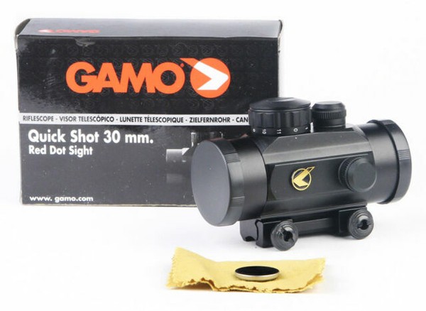 Gamo Quick Shot Red Dot Air Rifle Gun Pistol Sight - Lens Caps & 11mm ...