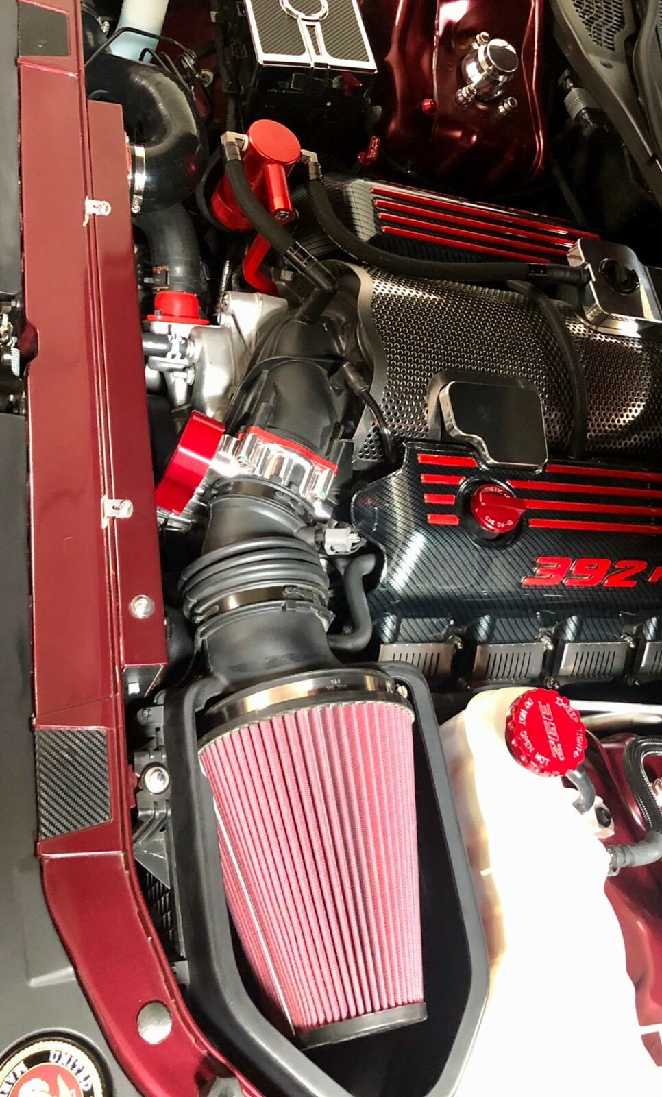 Dodge Challenger Ram Air Upgrade Kit (Black Duct Tube + Red Flange) | eBay