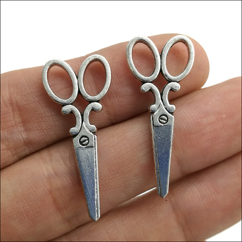 8/20/60pc Tibetan silver scissors alloy charms pendants DIY 32x14mm | eBay