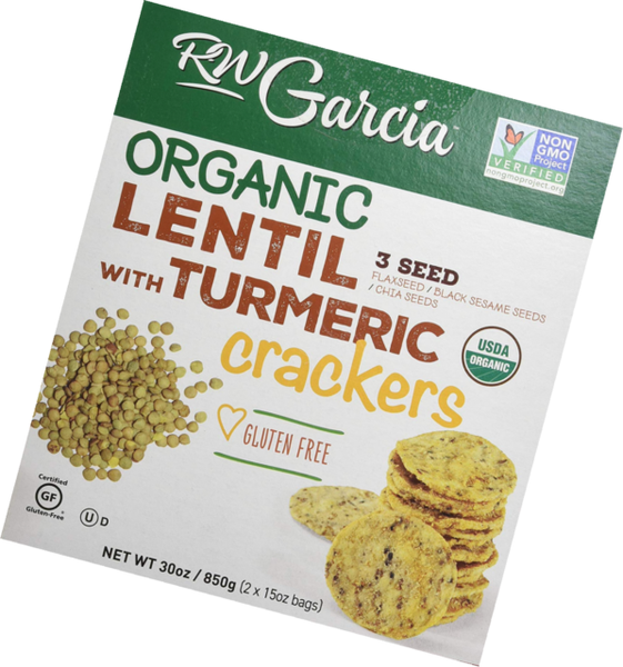 RW Garcia Organic Lentil W. Turmeric Crackers 30 Oz 2 Bags@ 15oz for ...