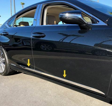 fit:2019-2024 Lexus ES350 ES300 4Pc Stainless Body Side Molding Trim 1 ...