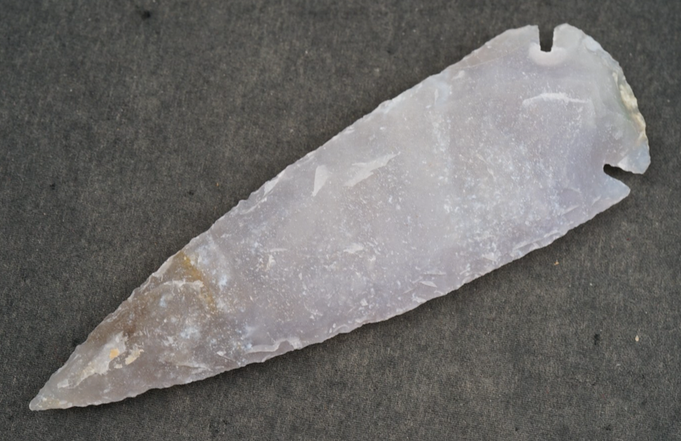 Translucent White 4.9" Flint Arrowhead Spearhead Stone Point Knife ...
