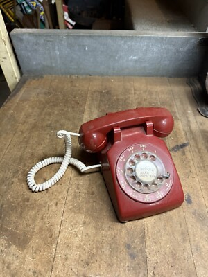 Vintage Bell System Western Electric 500DM Rotary Dial Red Desk ...