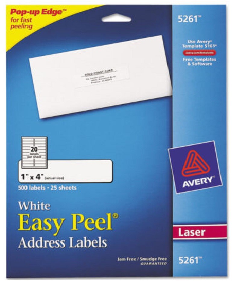 Avery White Return Address Laser Labels 5267 Package 2000 for sale ...