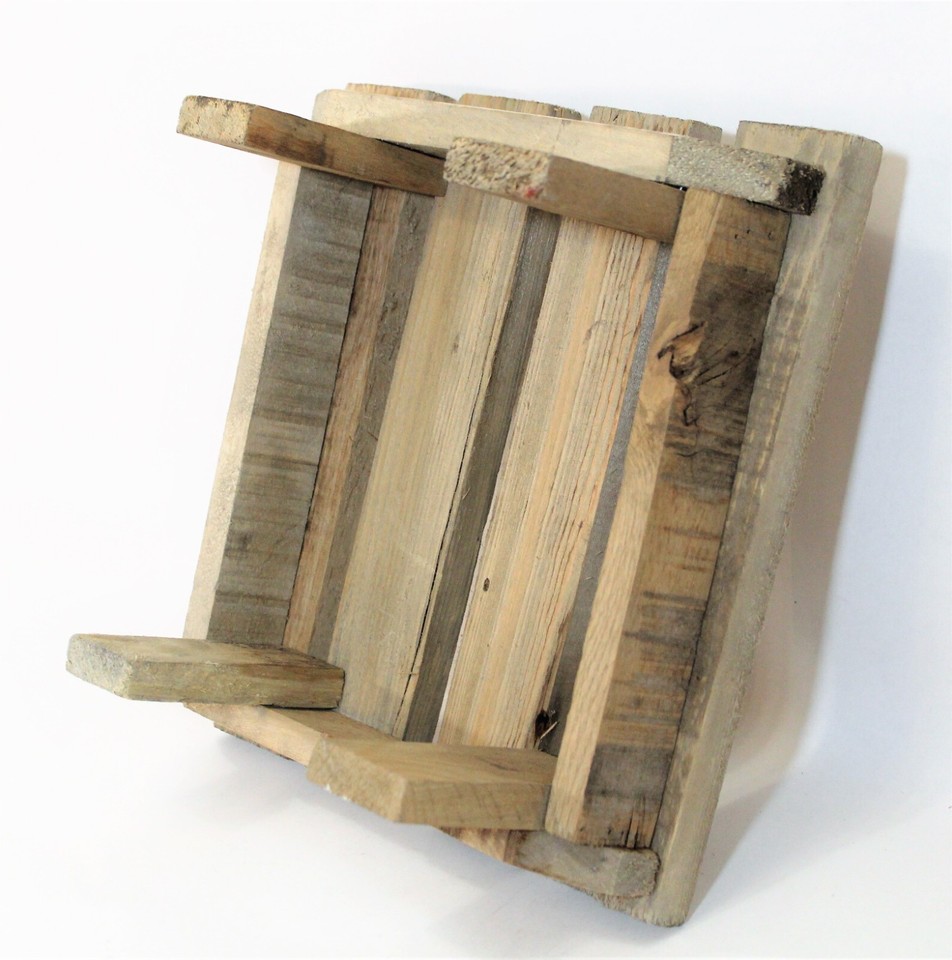 Wood Riser Footed Display Stand 11" Square Rustic | eBay