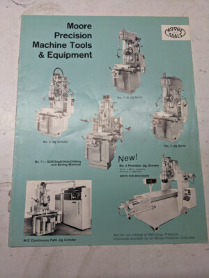 MOORE PRECISION MACHINE TOOLS SALES BROCHURE CATALOG FEATURES ...