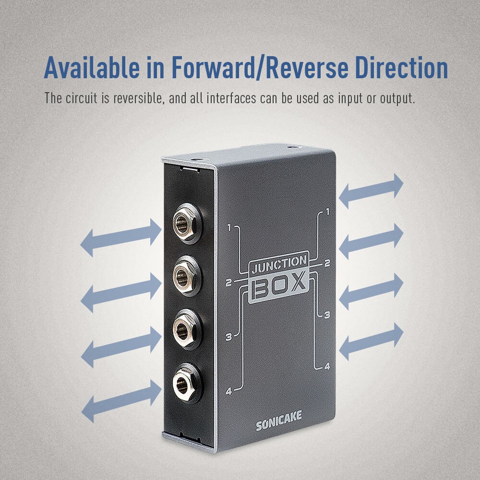 SONICAKE Junction Box TRS Stereo 4 Channel Organization LINE Guitar ...