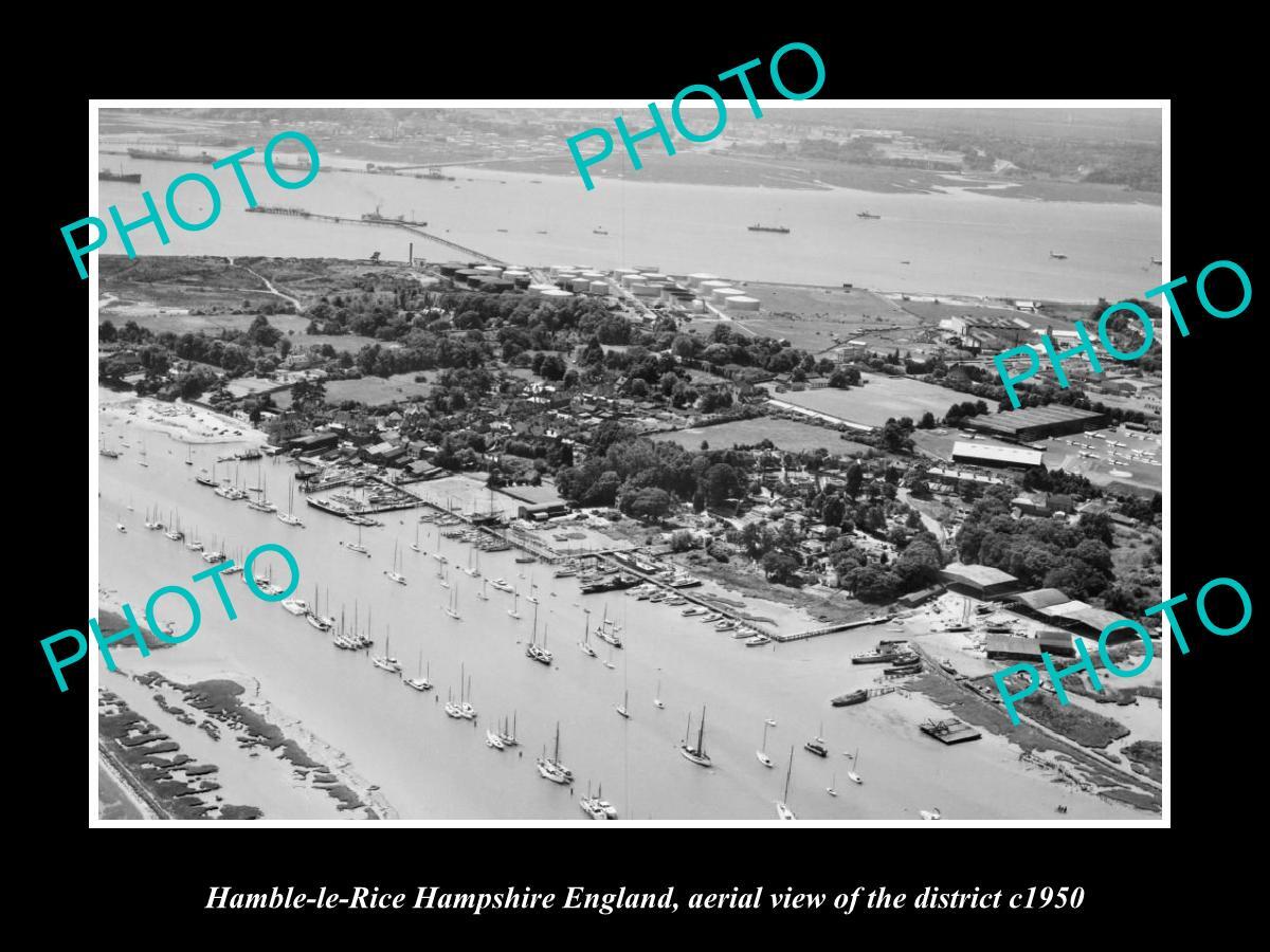 OLD LARGE HISTORIC PHOTO HAMBLE LE RICE HAMPSHIRE ENGLAND AERIAL VIEW ...