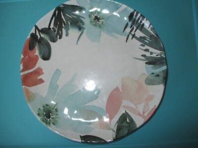 Nicole Miller MELAMINE 11" Dinner Plate Set Of 4 Four Floral Pool Patio ...