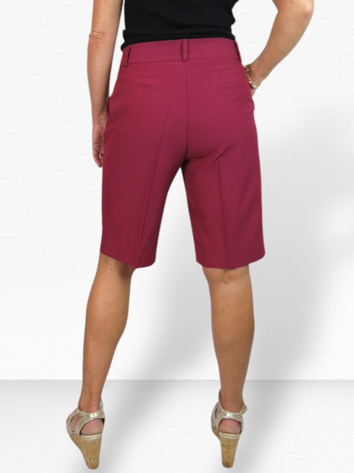 Ladies High Waist Tailored Knee Length Shorts Summer Smart Casual Day ...