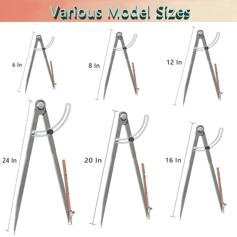 24 Inch Precision Woodworking Wing Divider Drafting Compass Pencil ...