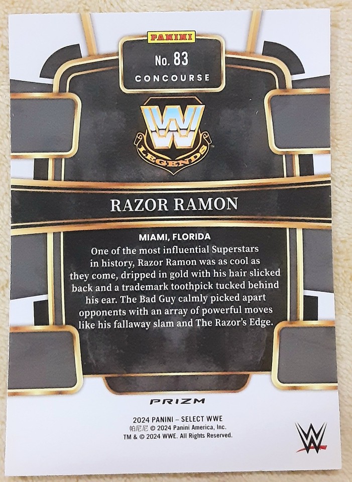2024 Panini Select WWE Razor Ramon Scott Hall - Legends #83 - Tri Color ...