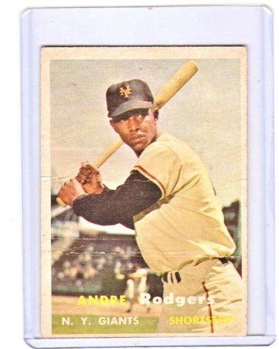 1957 TOPPS BASEBALL CARD #377 # 377 ANDRE RODGERS NEW YORK GIANTS HIGH ...