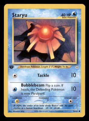 Staryu 56/64 1st Edition Neo Revelation 2001 Pokemon | eBay