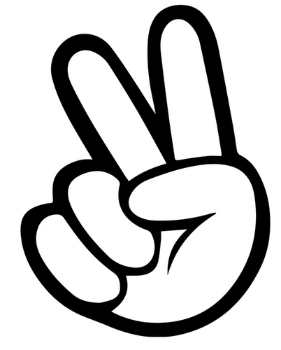 PEACE SIGN HAND DECAL/STICKER.. PICK SIZE AND COLOR FREE SHIPPING | eBay