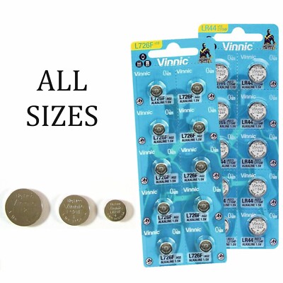 Vinnic Alkaline Watch Batteries ALL SIZES - LR44 LR41 LR43 LR54 LR60 ...