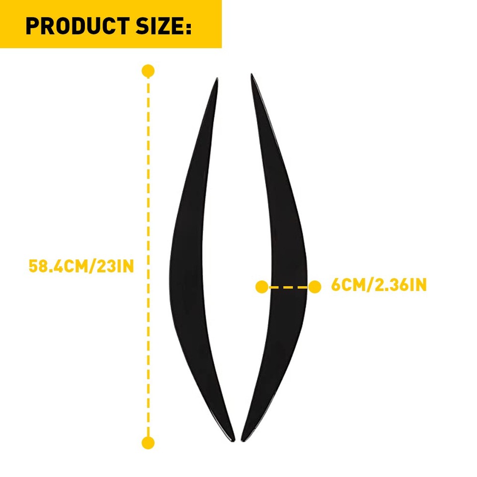 Front Headlight Trim Cover Eyebrow Eye Lid Left Right Fit Infiniti Q50 ...