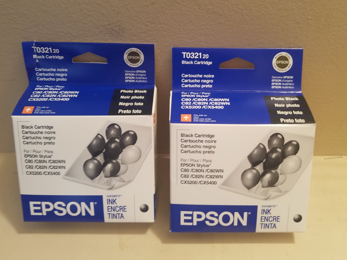 NEW Genuine Epson T0321 Twin-Pack Black Ink T032120 C80 C82 CX5200 ...
