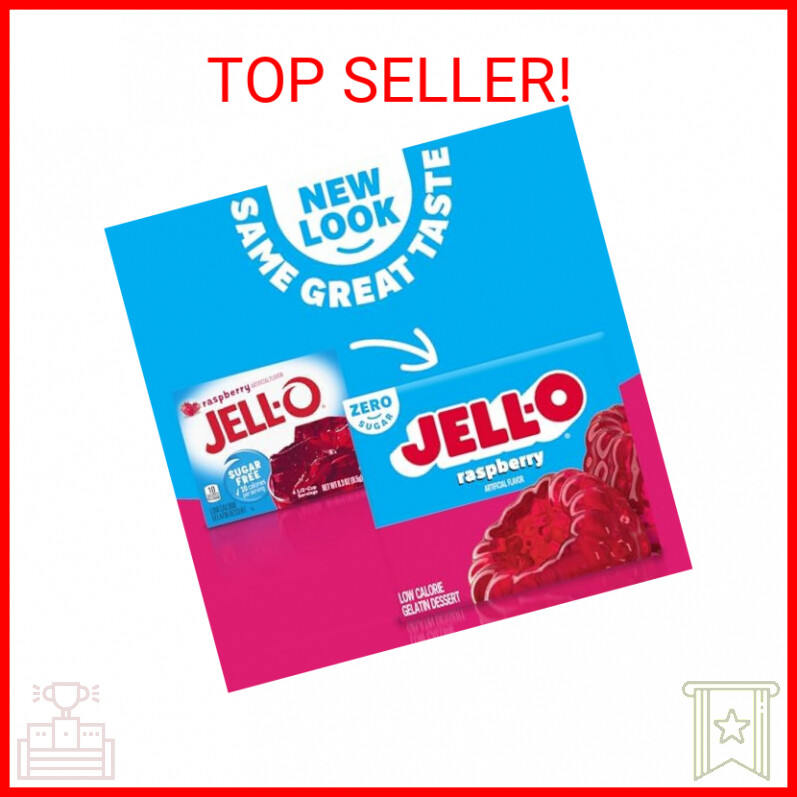 Jell-O Raspberry Sugar-Free Gelatin Mix (0.3 oz Boxes, Pack of 6 ...