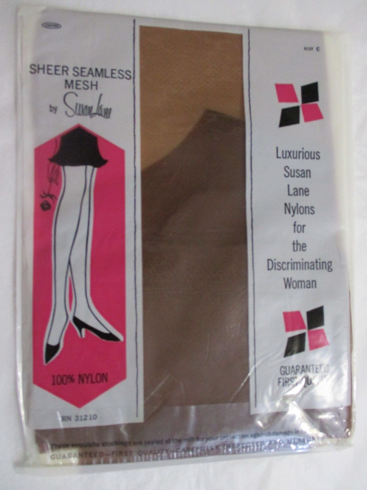 1 PR VINTAGE SUSAN LANE RHT SHEER MICRO MESH NYLON ST… - Gem