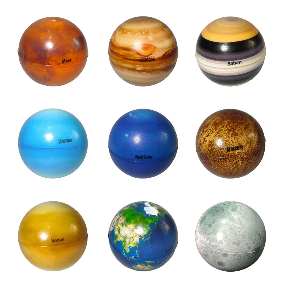9/10pcs High Bouncing Planet Balls Stress Relief Moon Solar System for ...