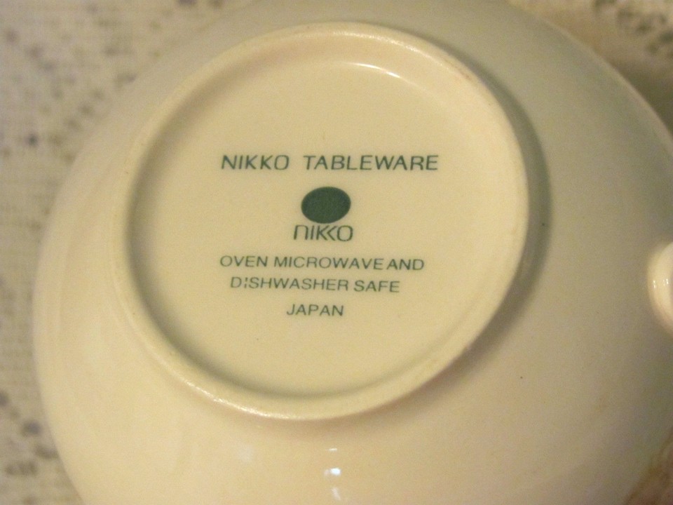 Nikko Tableware Cup and Saucer Set With Pink Flowers And Green Leaves ...