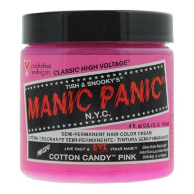 Manic Panic High Voltage Cotton Candy Pink Hair Dye 118ml For Him Her ...