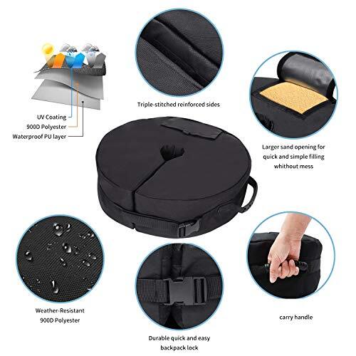 Parasol Base Weights Bag - Up to 40kg, 18" Round Heavy Duty Cantilever ...