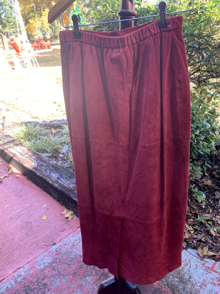 REDUCED Genuine Leather Skirt Brand New Size 10 Perfect Raspberry in ...