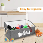 Dog Toy Box, Large Dog Toys Storage with Handle, Fabric Trapezoid Dog ...