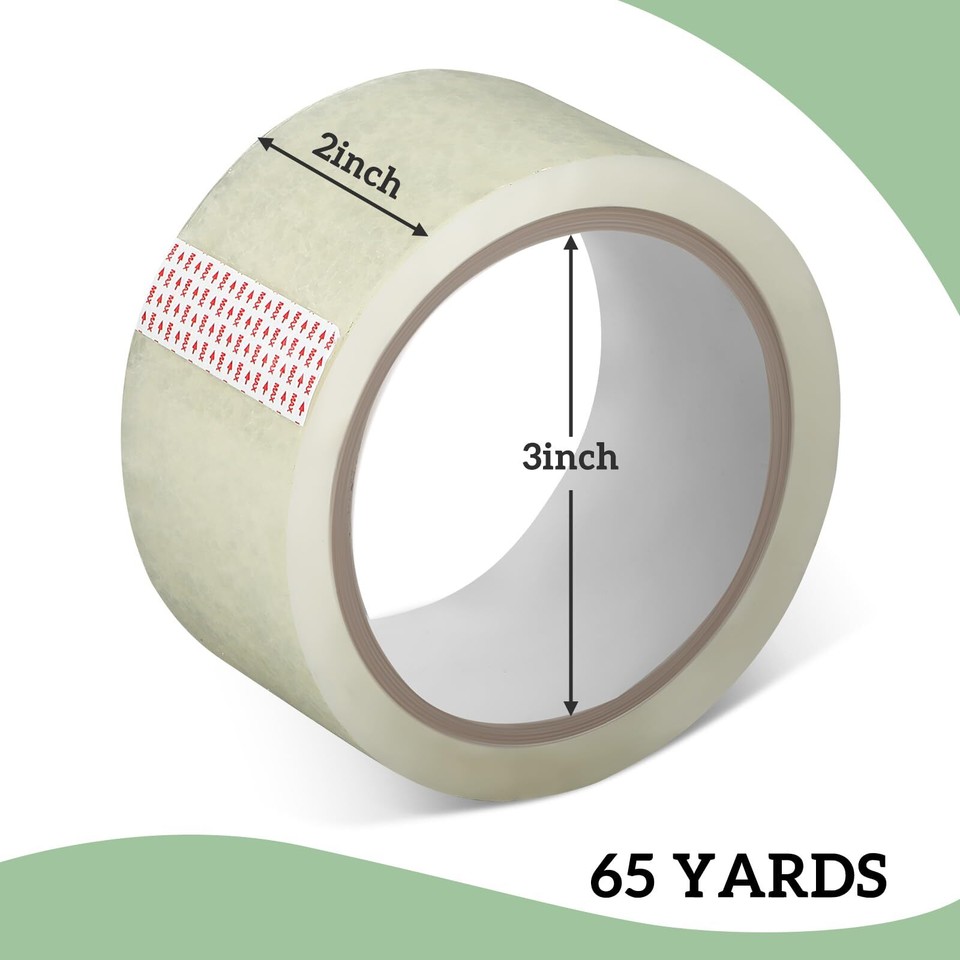 100 Rolls Clear Packing Tape Bulk, Packaging Tape Refills for Shipping ...