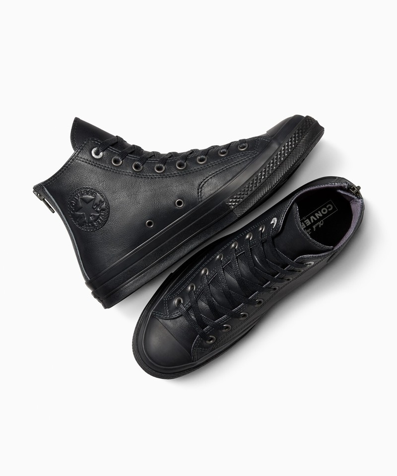 Converse Chuck 70 Leather Zipper Heel Sneakers High Shoes Black A08159C ...