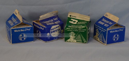 Rare Lot Vintage Railroad Drinking Water Cartons Burlington Northern ...