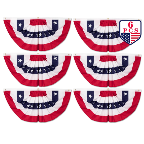 6 PCS 4th of July American Flag Patriotic Banner for Outdoor Decor ...