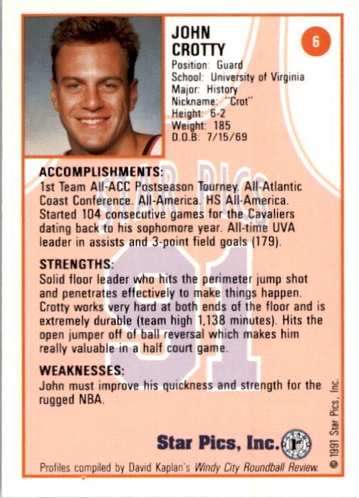 1991 Star Pics #6 John Crotty | eBay