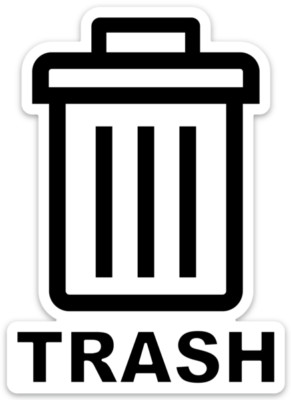 TRASH Symbol Magnet for Trash Receptacle Home Office School Die-Cut ...