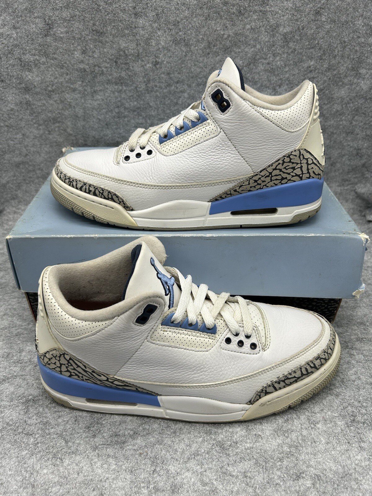 NIKE AIR JORDAN 3 UNC 2020 - SIZE 9 - CT8532 104 - ORIGINAL BOX - WHITE ...