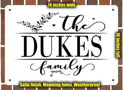 Dukes Family Decorative Metal Door or Wall Plaque (Style 2) | eBay