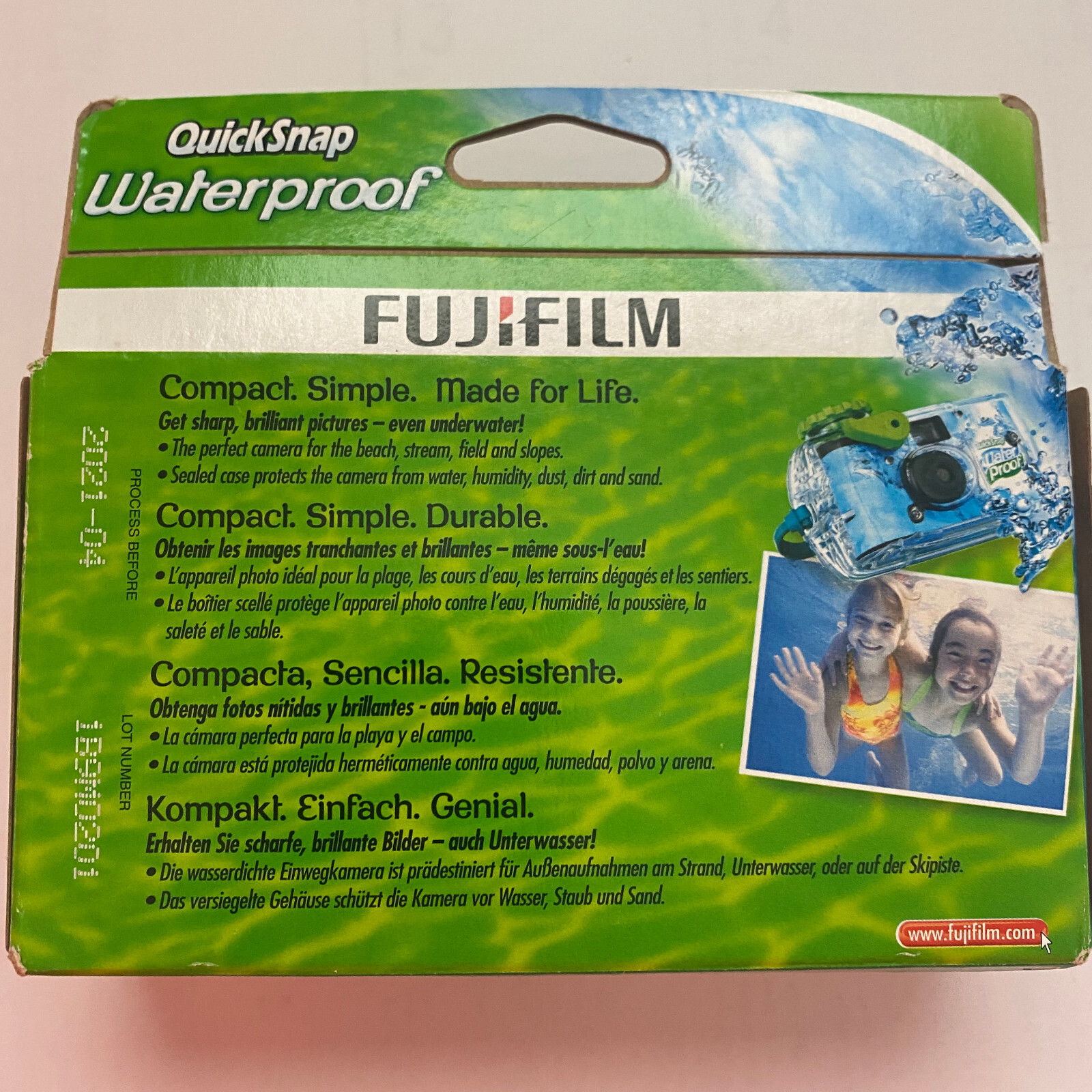 Fujifilm Quick Snap New Waterproof Camera 27 Exposure 35mm 4/21 ...