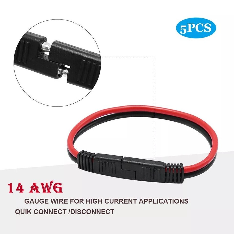 5PCS 14 Gauge 12" 2 Pin Quick Disconnect Polarized Wire Power ...