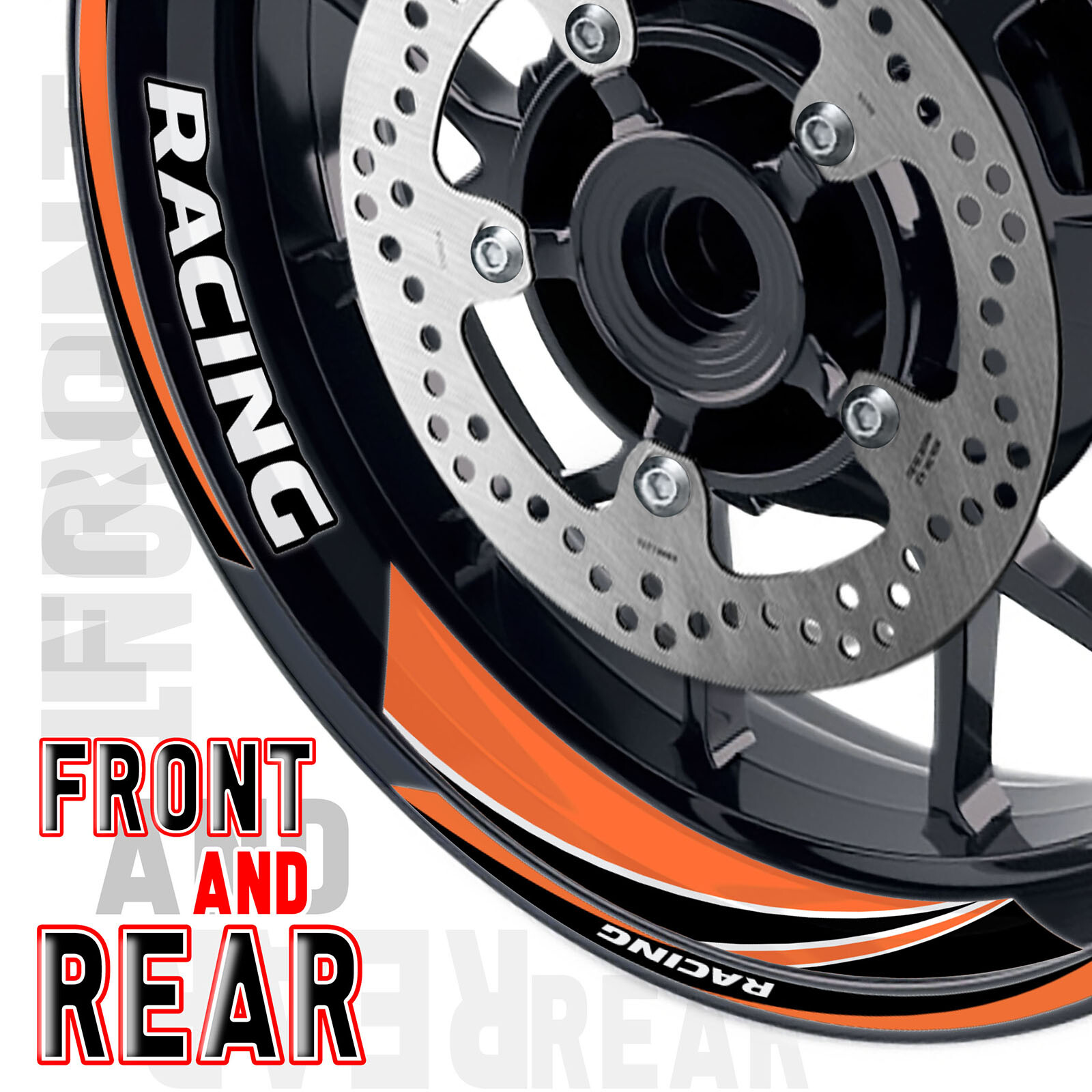 Orange 17 inch Wheel Rim Sticker GP08 For Kawasaki Versys 1000 15-21 20 ...