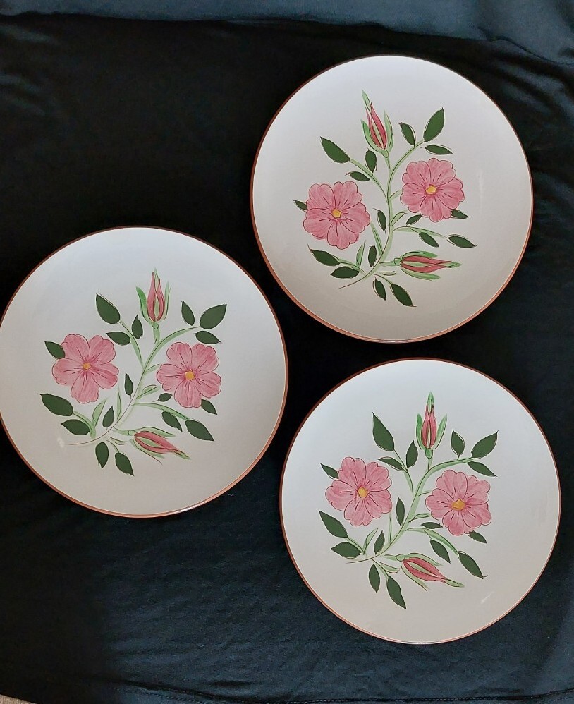 Stangle Pottery Wild Rose Set Of 3 Salad Plates 8.25 Inches | eBay
