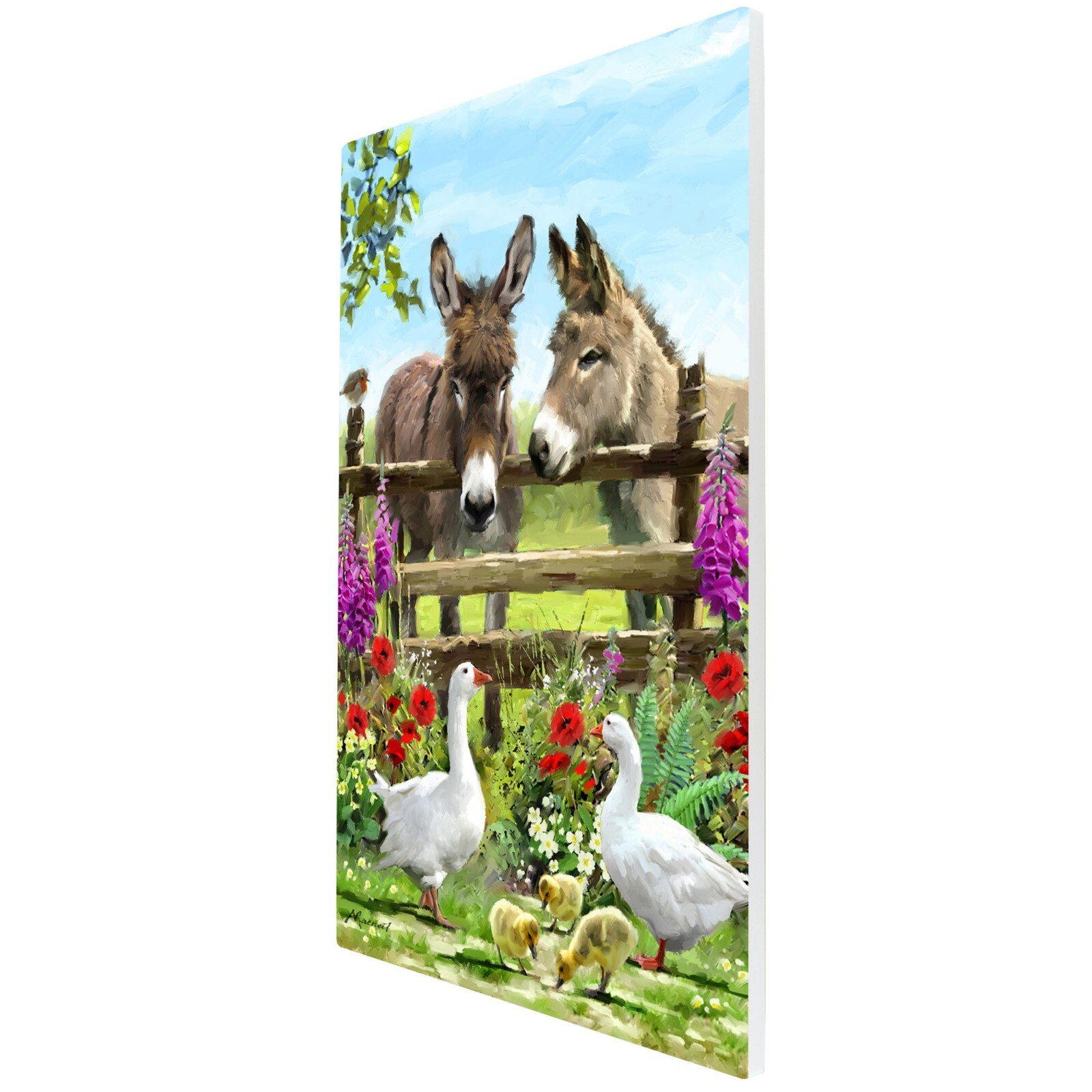 Tile Picture Donkeys Over The Fence Ceramic Plaque Sign Wall Art ...