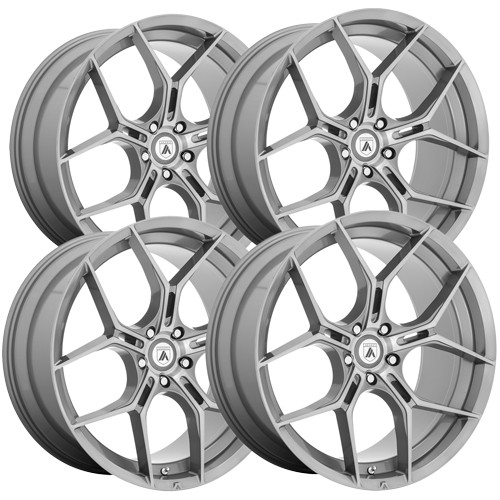 (Set of 4) Staggered-Asanti ABL-37 Monarch 20" 5x112 38mm Brushed ...