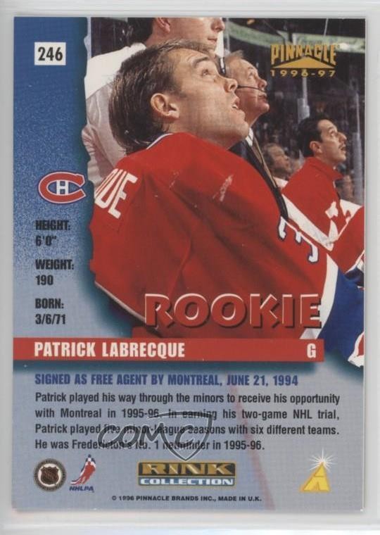 1996-97 Pinnacle Rink Collection Patrick Labrecque #246 | eBay