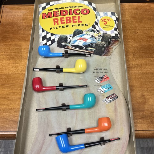 Vintage Medico Pipe Race Car Display With 6 New Pipes Collectible ...