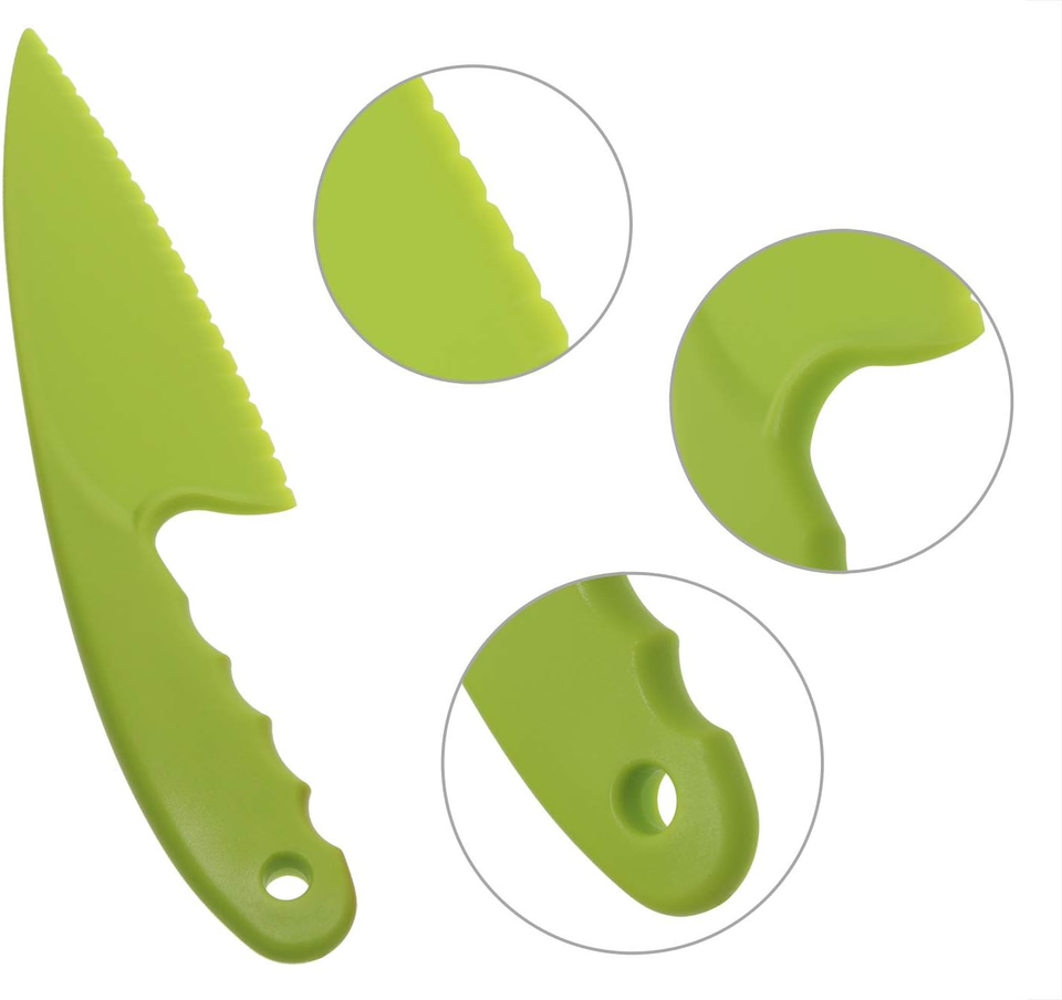 Plastic Knife Set - 3 Sizes, 3 Colors for Cooking, Fruits, Vegetables ...